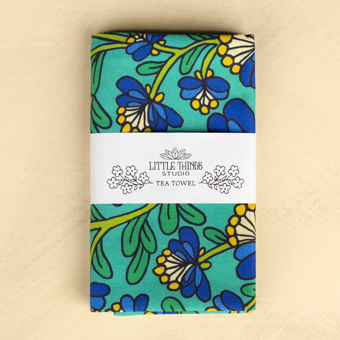 Amazing Grace Hymn Tea Towel - Aqua Full Color — Little Things Studio Store