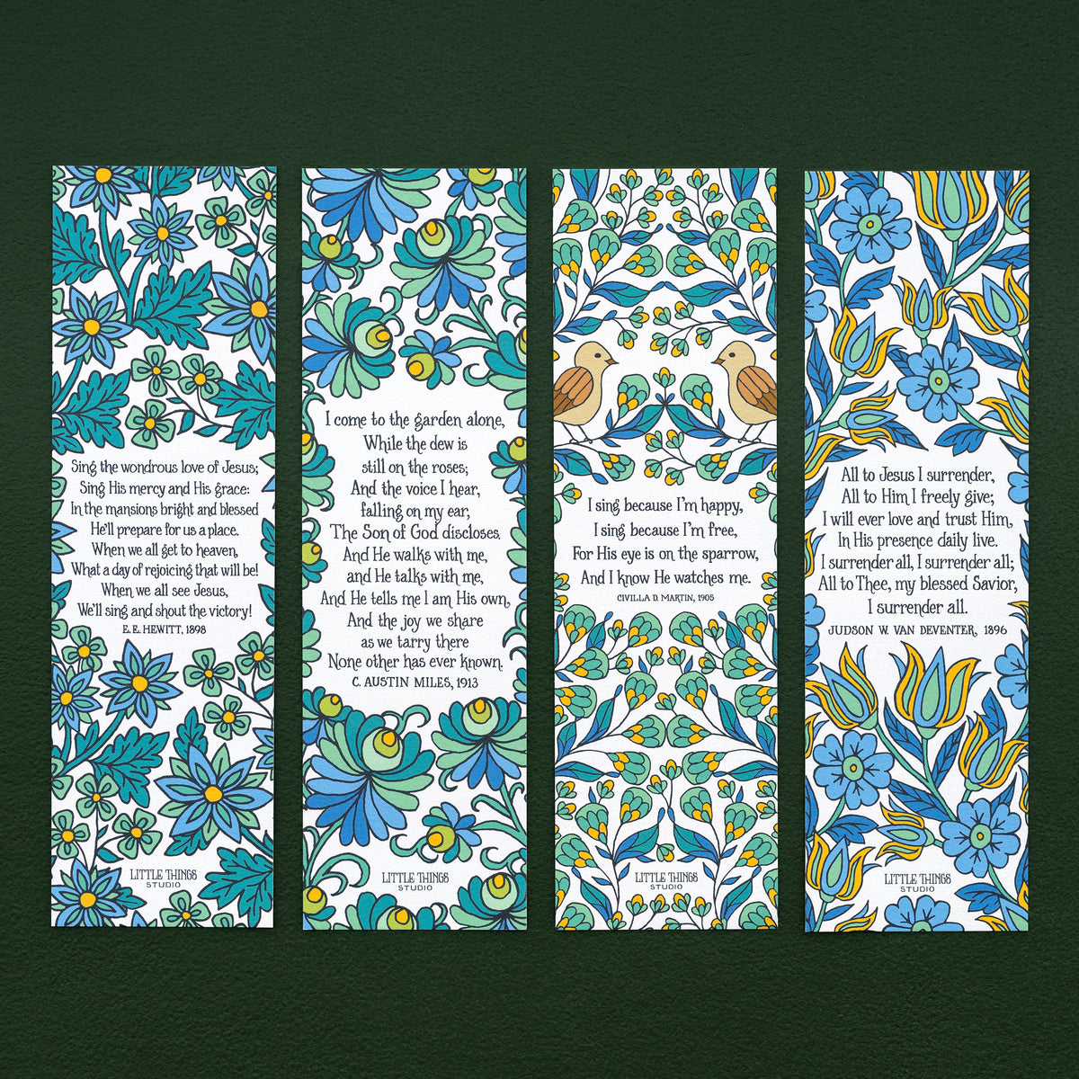 4 Hymn Bookmarks - Set Three — Little Things Studio Store