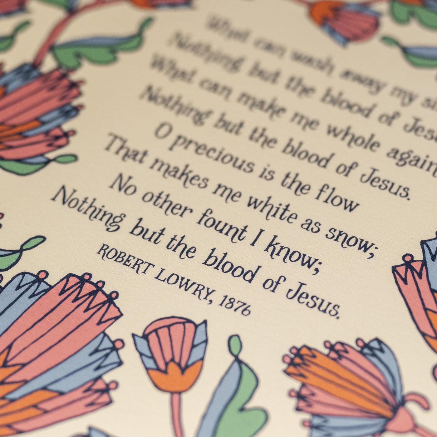 Nothing But the Blood Hymn Art Print — Little Things Studio Store